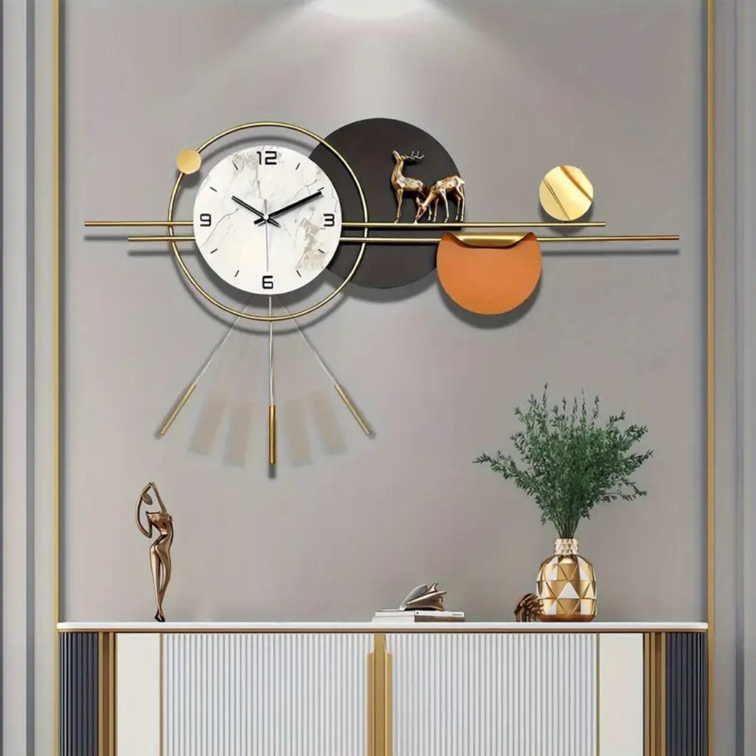 Millwood Pines Silent Pendulum Wall Clock] 36 Inch Modern Silent Wall ...